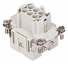 JSEF 06, wkład żeński, JSE seria, połączenie sprężynowe, 6 pin + PE, 16 ...